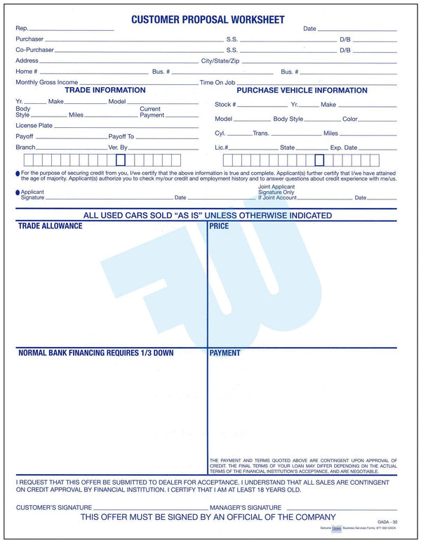 Customer Proposal Worksheet - flywheelnw.com